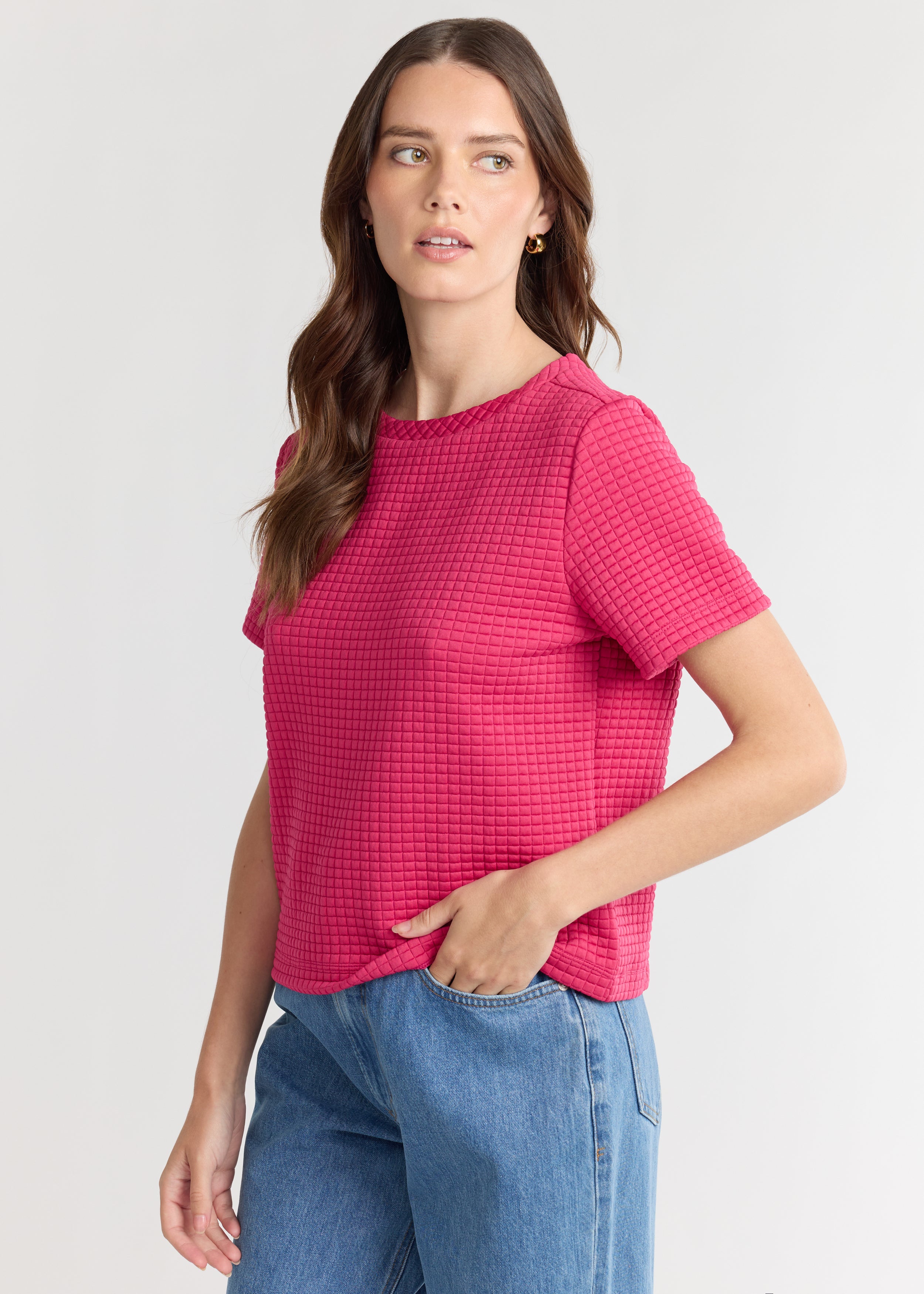 Surfside Tee in Waffle (Berry) – Dudley Stephens